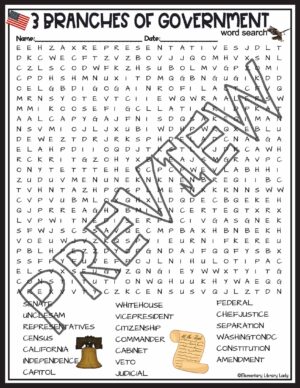 Three 3 Branches of Government Activities Crossword Puzzle and Word ...