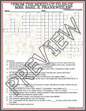 From the Mixed-Up Files of Mrs Basil E Frankweiler Activities ...