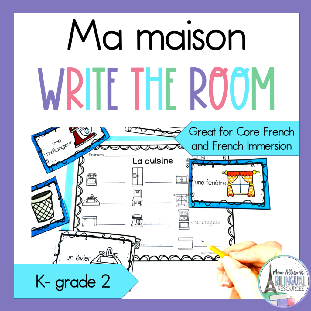 French house vocabulary Activity: Write the Room - Écris la salle: Ma ...