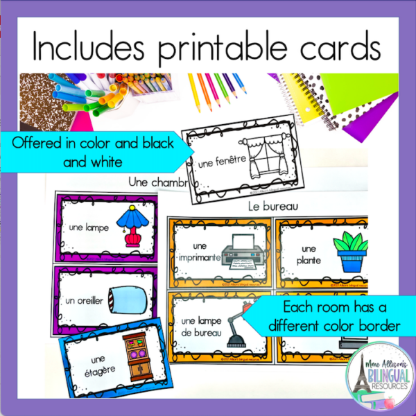 French house vocabulary Activity: Write the Room - Écris la salle: Ma ...