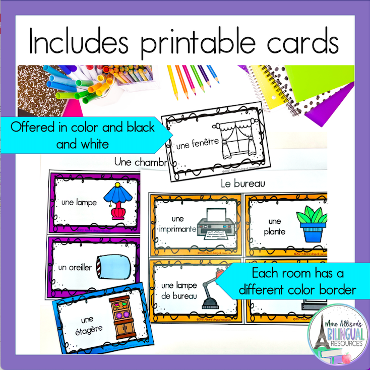 French house vocabulary Activity: Write the Room - Écris la salle: Ma ...