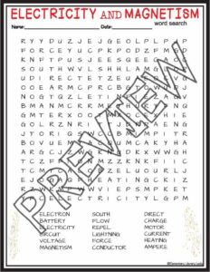 Electricity and Magnetism Activities Crossword Puzzle and Word Search ...