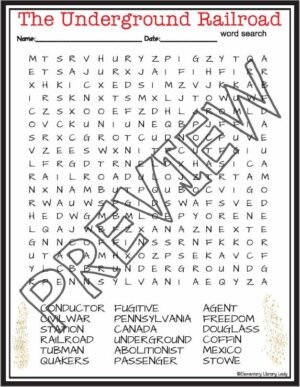 The Underground Railroad Activities Crossword Puzzle and Word Search ...