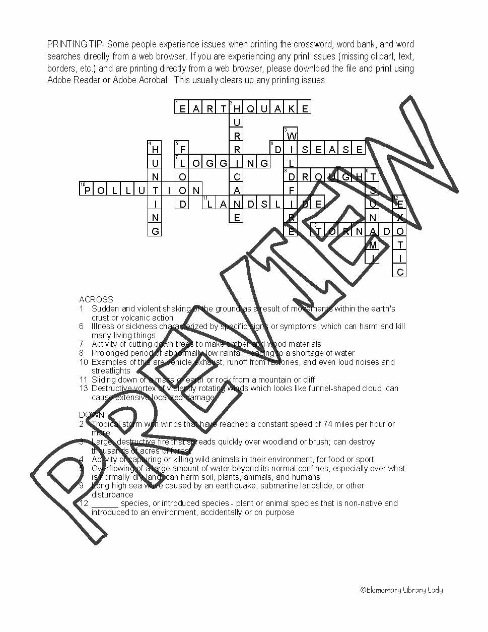 Changes to the Environment Activities Crossword Puzzle and Word Search ...