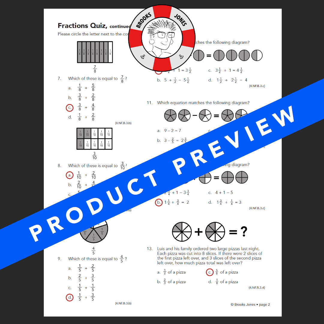 Fractions Quiz for Fourth Grade: 18 Questions | Made By Teachers