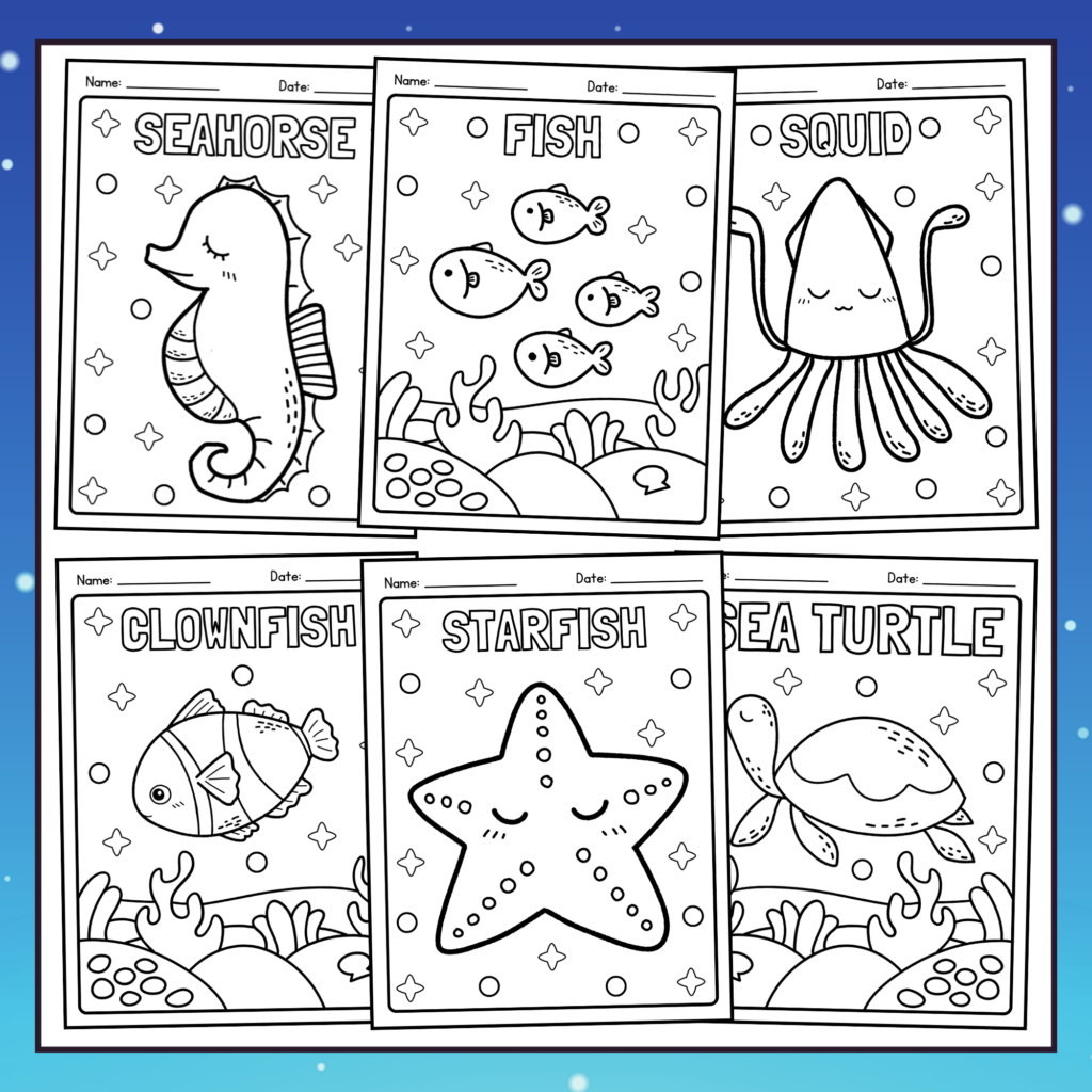 Ocean Animals Coloring Pages | Ocean Coloring Sheets | Ocean Coloring ...