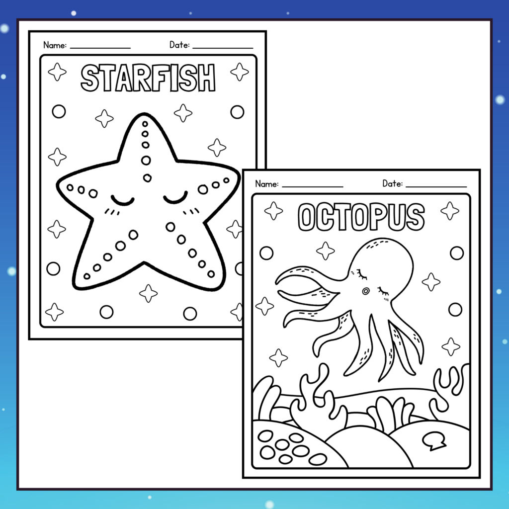 Ocean Animals Coloring Pages | Ocean Coloring Sheets | Ocean Coloring ...