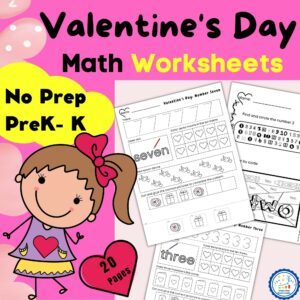 Valentine's Day Math Worksheets. NO PREP Math Activities PreK ...