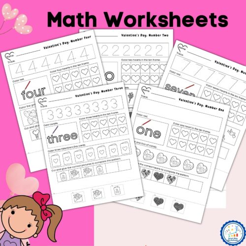 Valentine's Day Math Worksheets. NO PREP Math Activities PreK ...