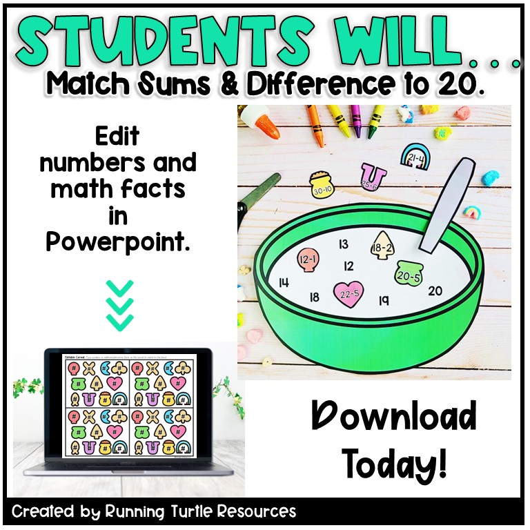 St Patricks Day Math Craft EDITABLE | Made By Teachers