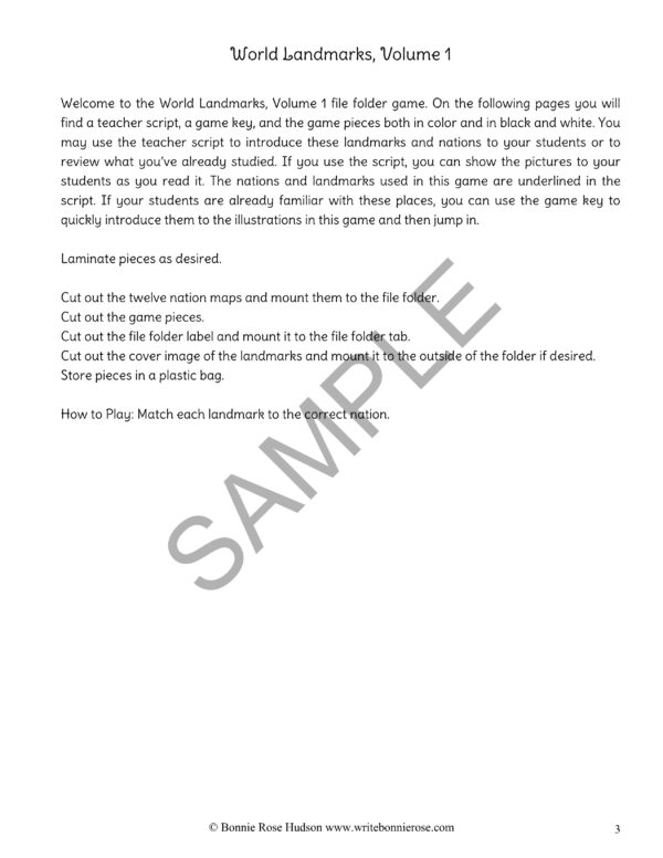 World Landmarks Volume 1 File Folder Game | Made By Teachers