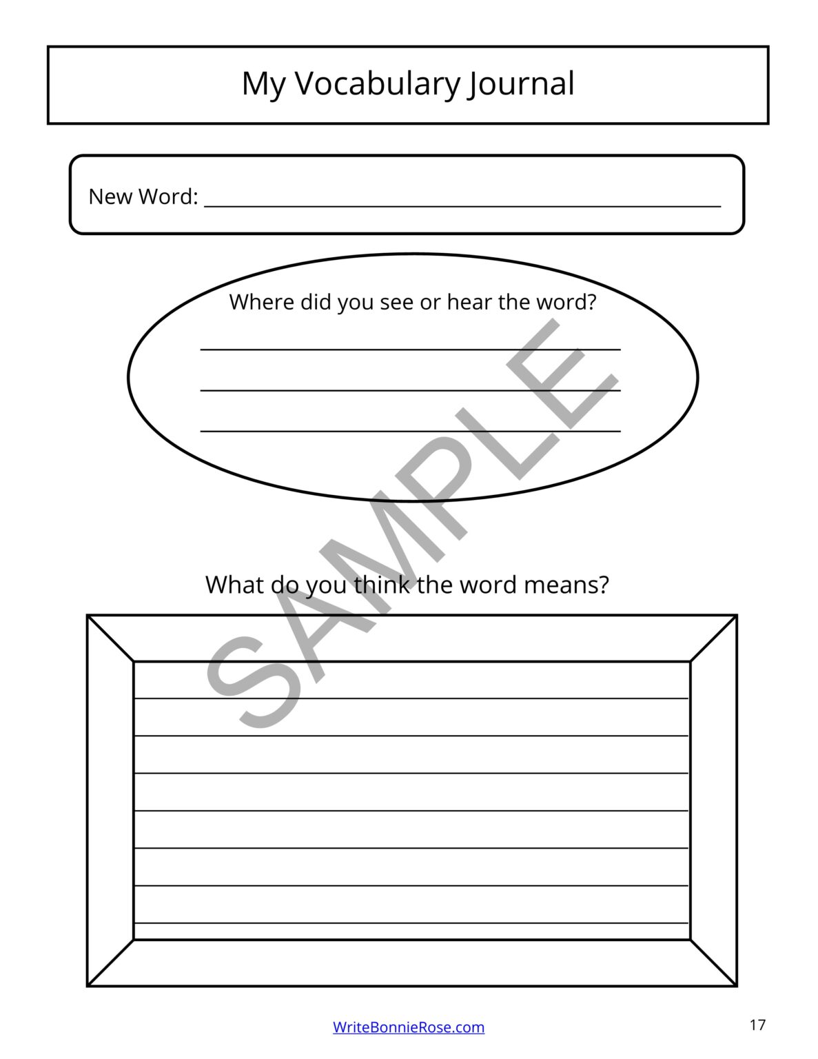 Vocabulary Journal Templates | Made By Teachers