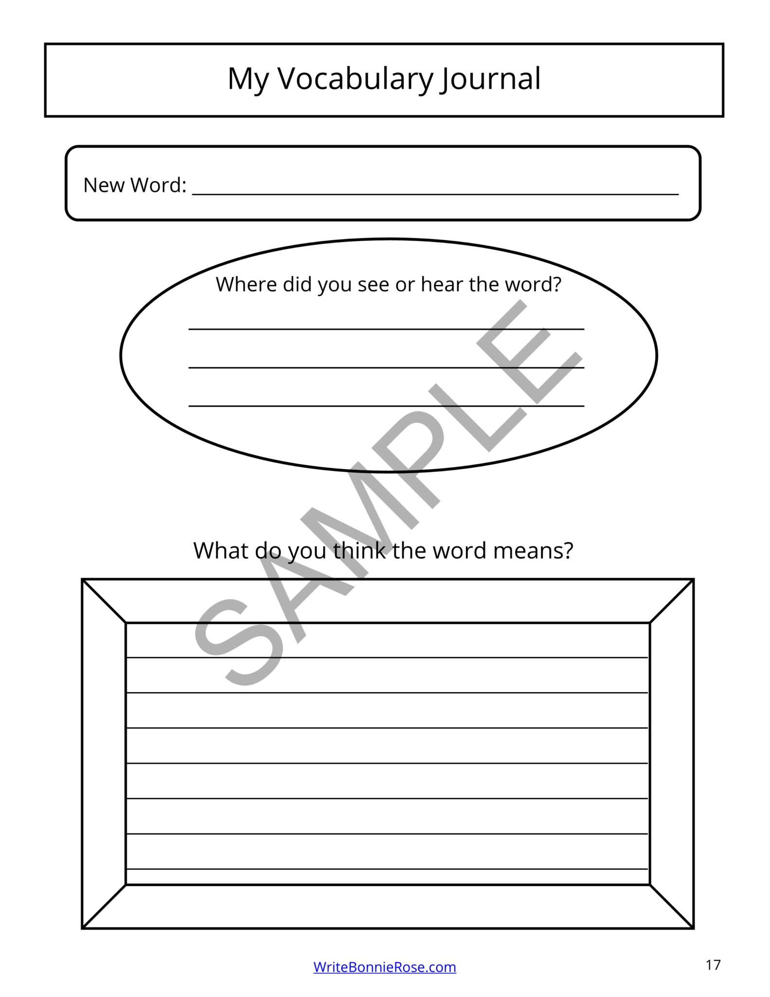 Vocabulary Journal Templates | Made By Teachers
