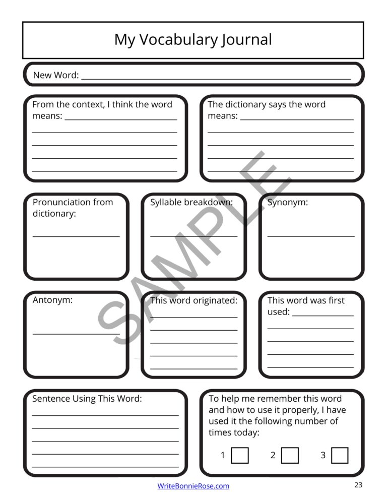 Vocabulary Journal Templates | Made By Teachers