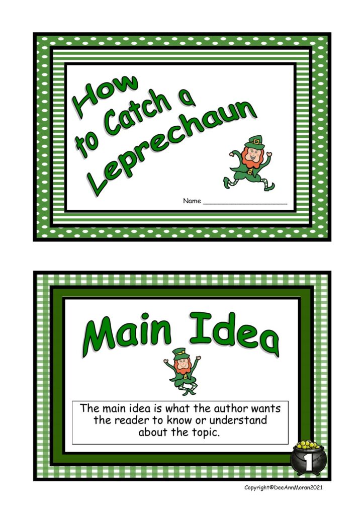 How to Catch a Leprechaun Main Idea Retell Summarize Vocabulary | Made ...