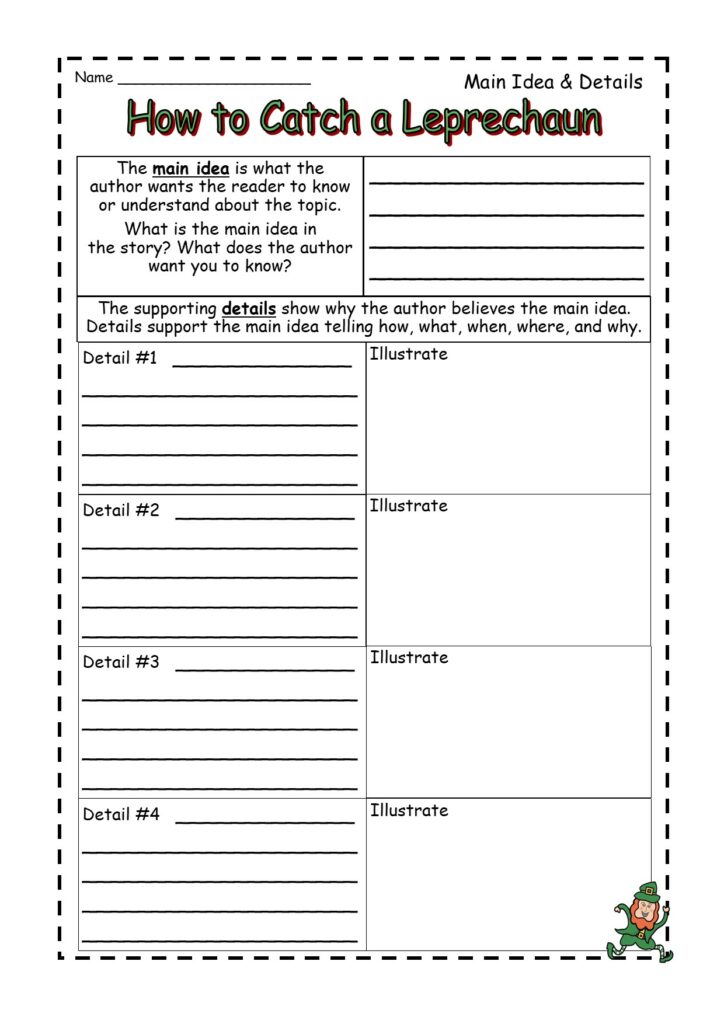 How to Catch a Leprechaun Main Idea Retell Summarize Vocabulary | Made ...
