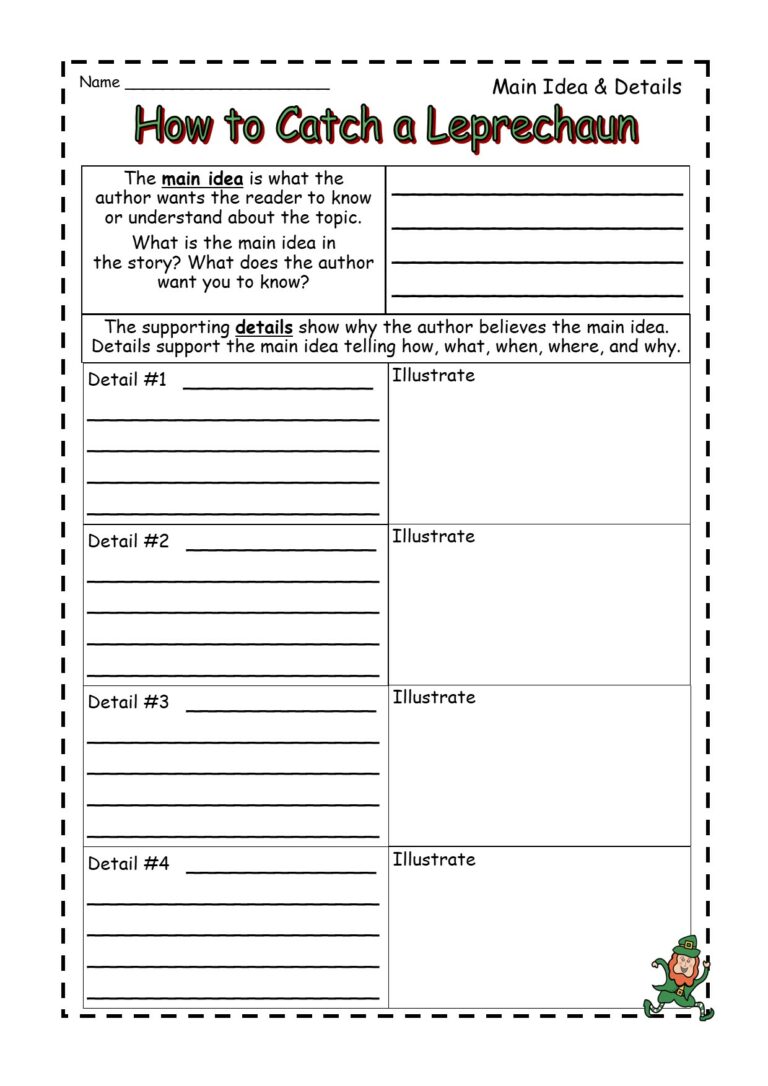 How to Catch a Leprechaun Main Idea Retell Summarize Vocabulary | Made ...