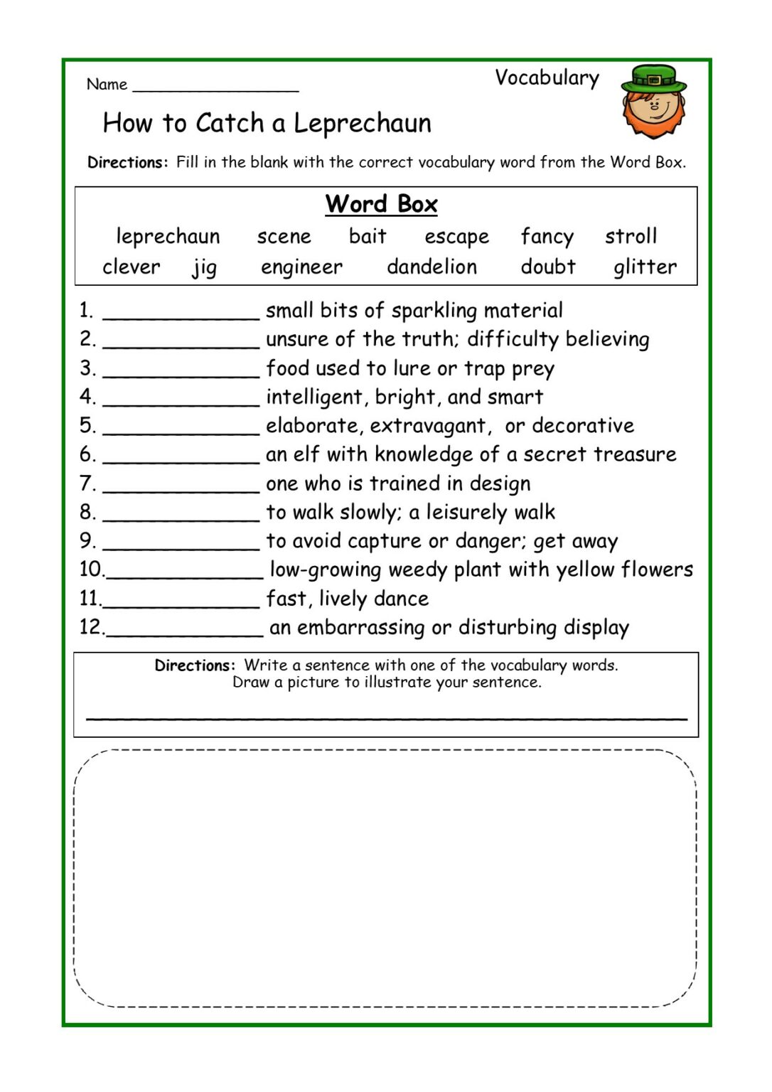 How to Catch a Leprechaun Main Idea Retell Summarize Vocabulary | Made ...