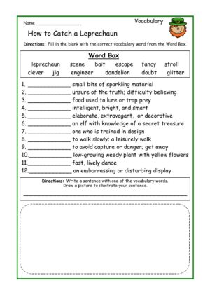 How to Catch a Leprechaun Main Idea Retell Summarize Vocabulary | Made ...