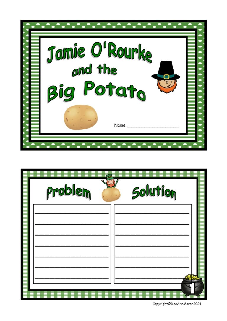 Jamie O'Rourke and the Big Potato Retell Main Idea Sequence Summarize ...