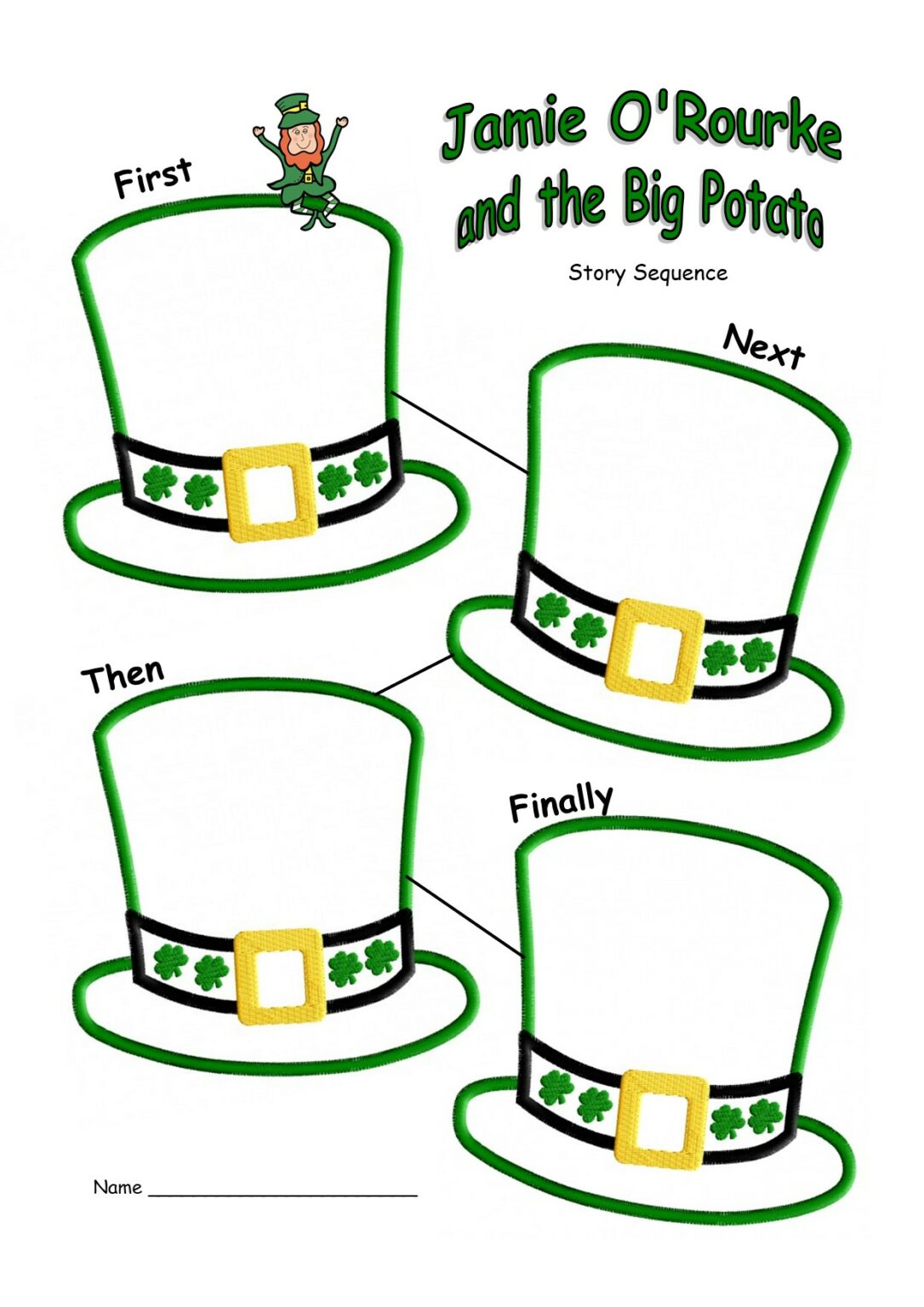 Jamie O'Rourke and the Big Potato Retell Main Idea Sequence Summarize ...