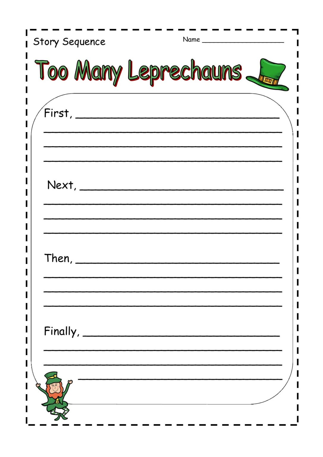 Too Many Leprechauns Main Idea Sequence Retell Summarize | Made By Teachers