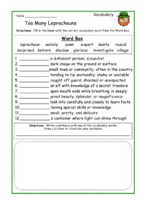Too Many Leprechauns Main Idea Sequence Retell Summarize | Made By Teachers