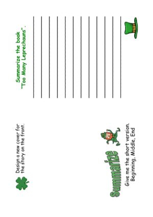 Too Many Leprechauns Main Idea Sequence Retell Summarize | Made By Teachers