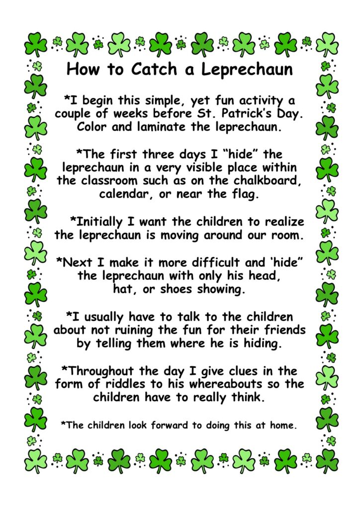 Too Many Leprechauns Main Idea Sequence Retell Summarize | Made By Teachers