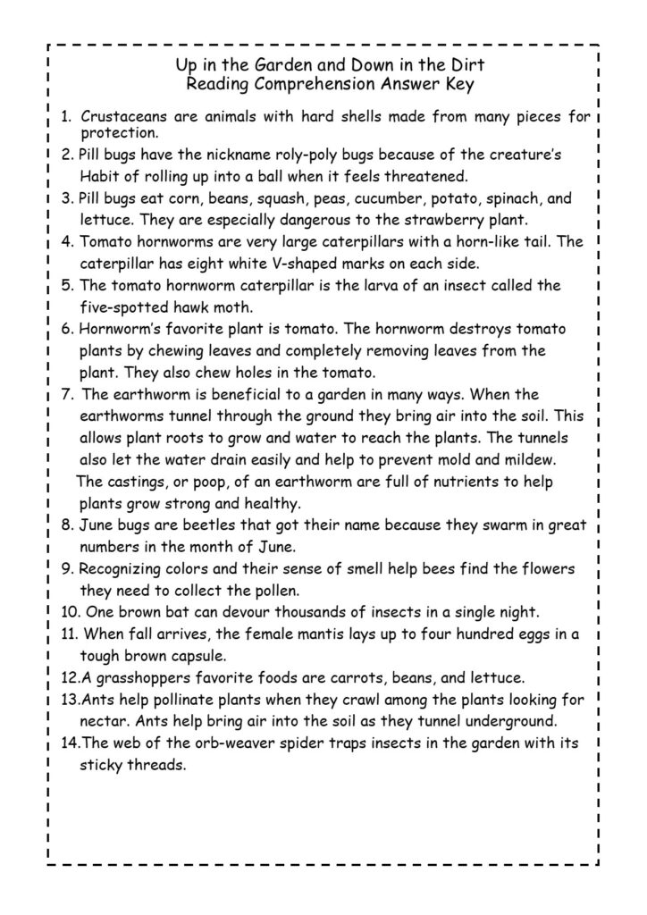 Up in the Garden & Down in the Dirt Reading Comprehension | Made By ...
