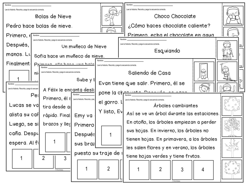 Ordenando Historias por Secuencia | Comprension de Lectura | Spanish ...