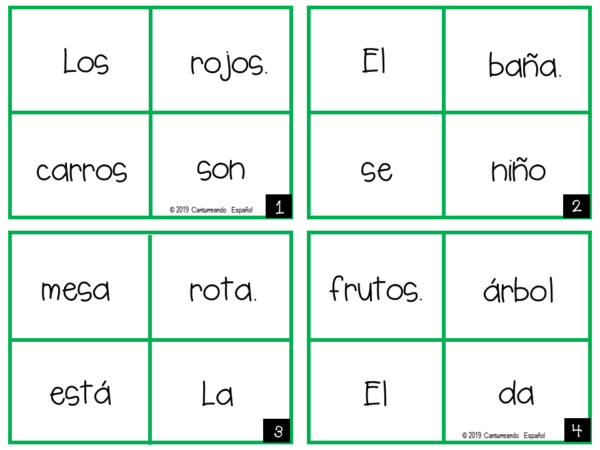 Scrambled Sentences in Spanish | Formando Oraciones Revueltas | Made By ...