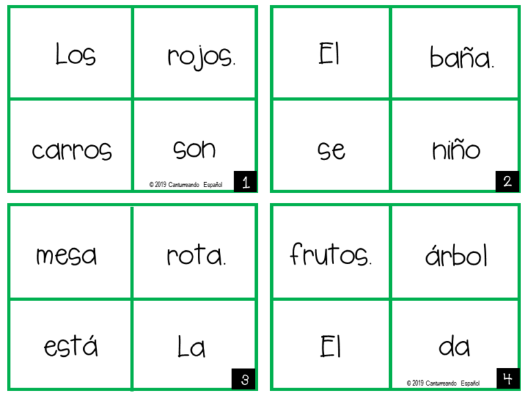 Scrambled Sentences in Spanish | Formando Oraciones Revueltas | Made By ...