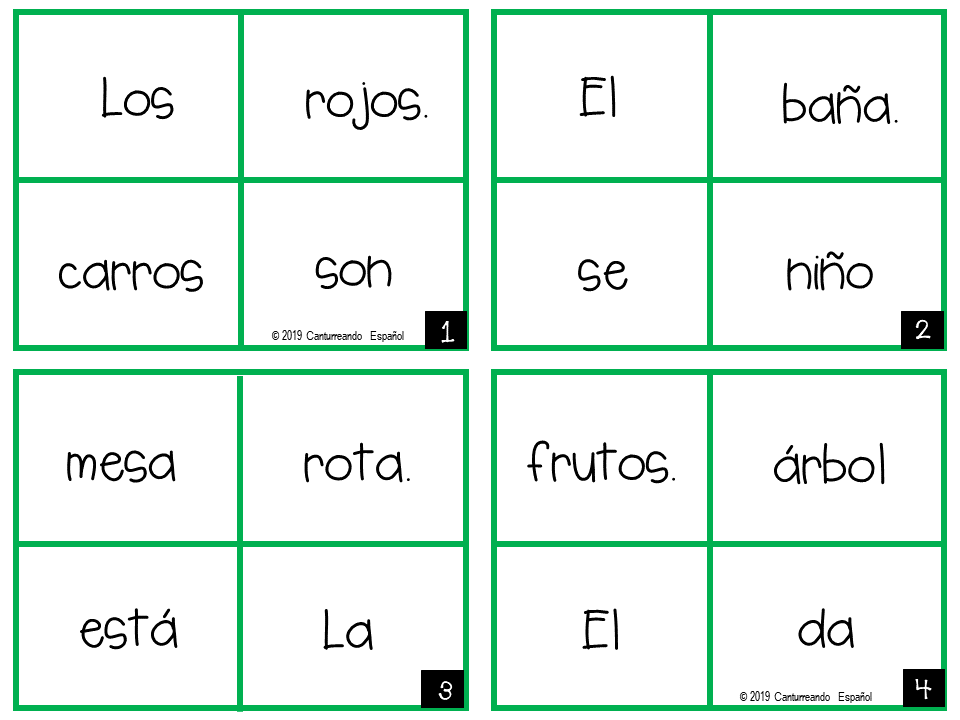 Scrambled Sentences in Spanish | Formando Oraciones Revueltas | Made By ...