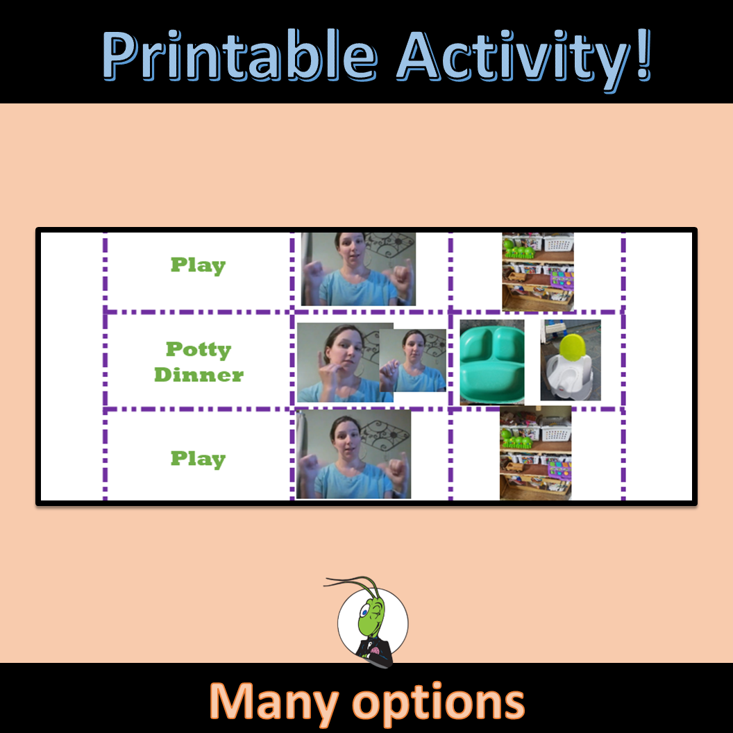 Toddler Day Schedule Visual with Pictures American Sign Language (ASL ...