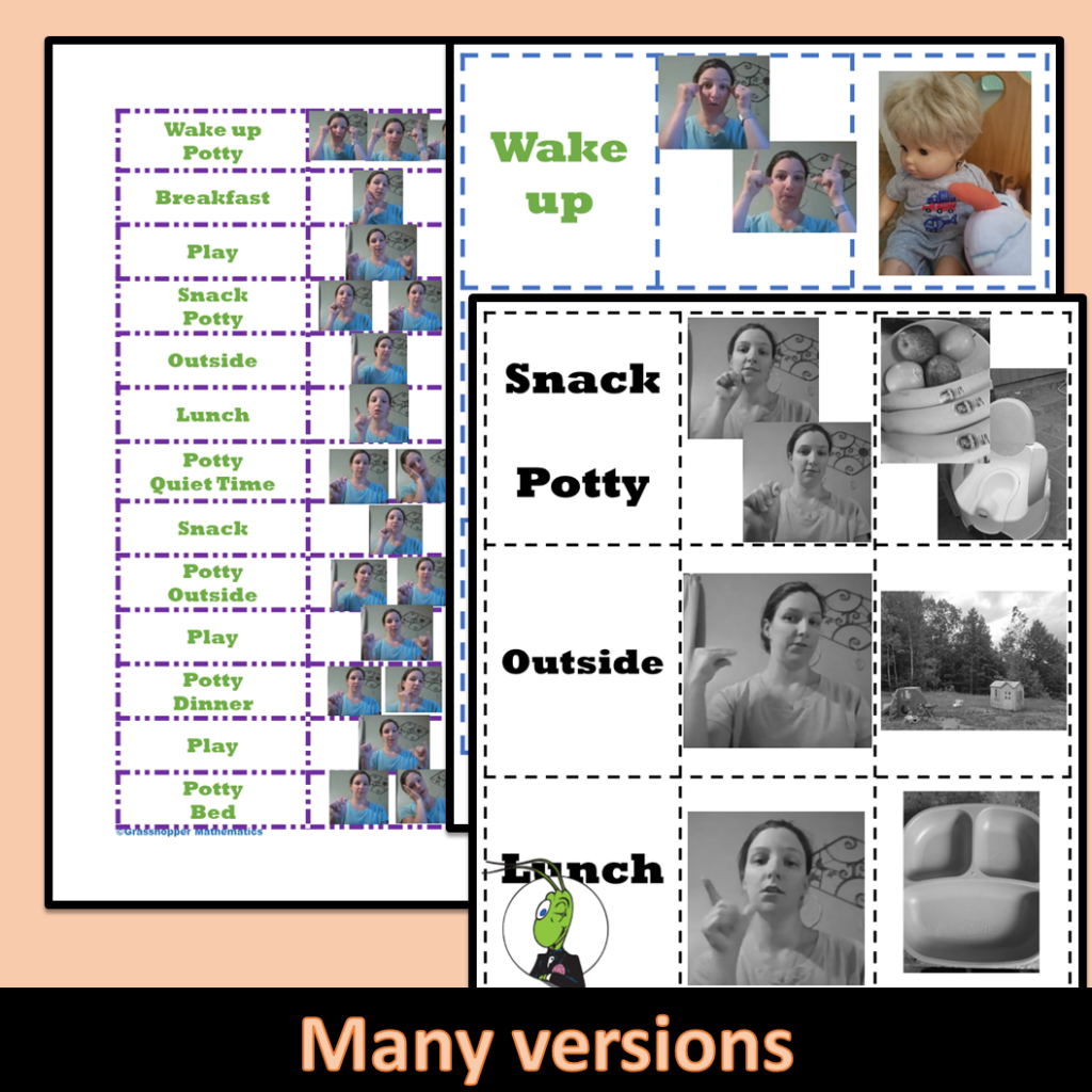 Toddler Day Schedule Visual with Pictures American Sign Language (ASL ...