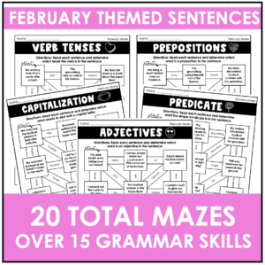 Grammar Practice Worksheets | February Maze Activities | Made By Teachers