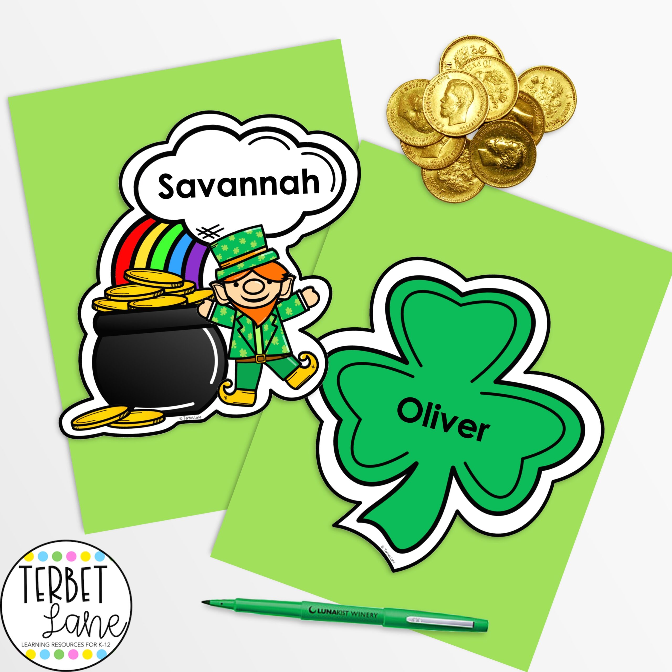 Editable St. Patrick's Day Cubby Tags | Made By Teachers