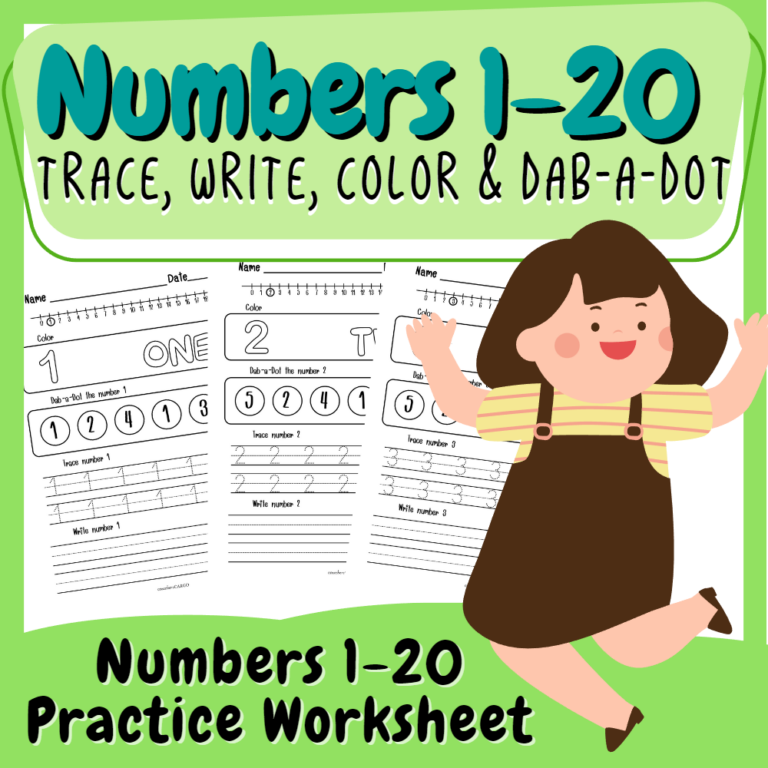 Tracing numbers 1-20 | Trace and Write Numbers 1-20 Worksheet | Made By Teachers