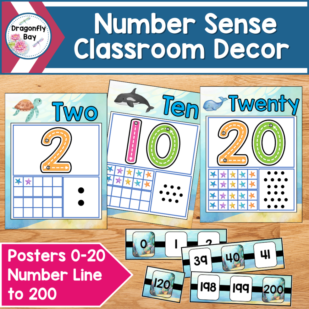 Ocean Numbers 0 to 20 Posters and Number Line Classroom Decor | Made By ...