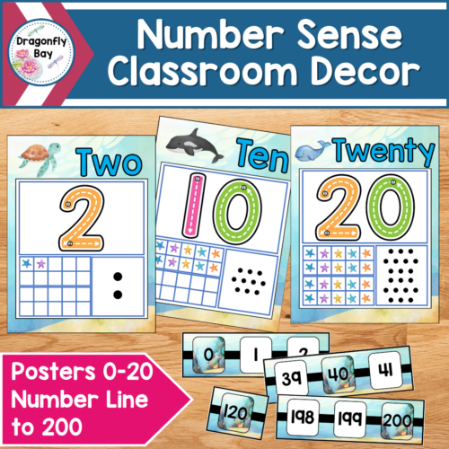 Ocean Numbers 0 to 20 Posters and Number Line Classroom Decor | Made By ...