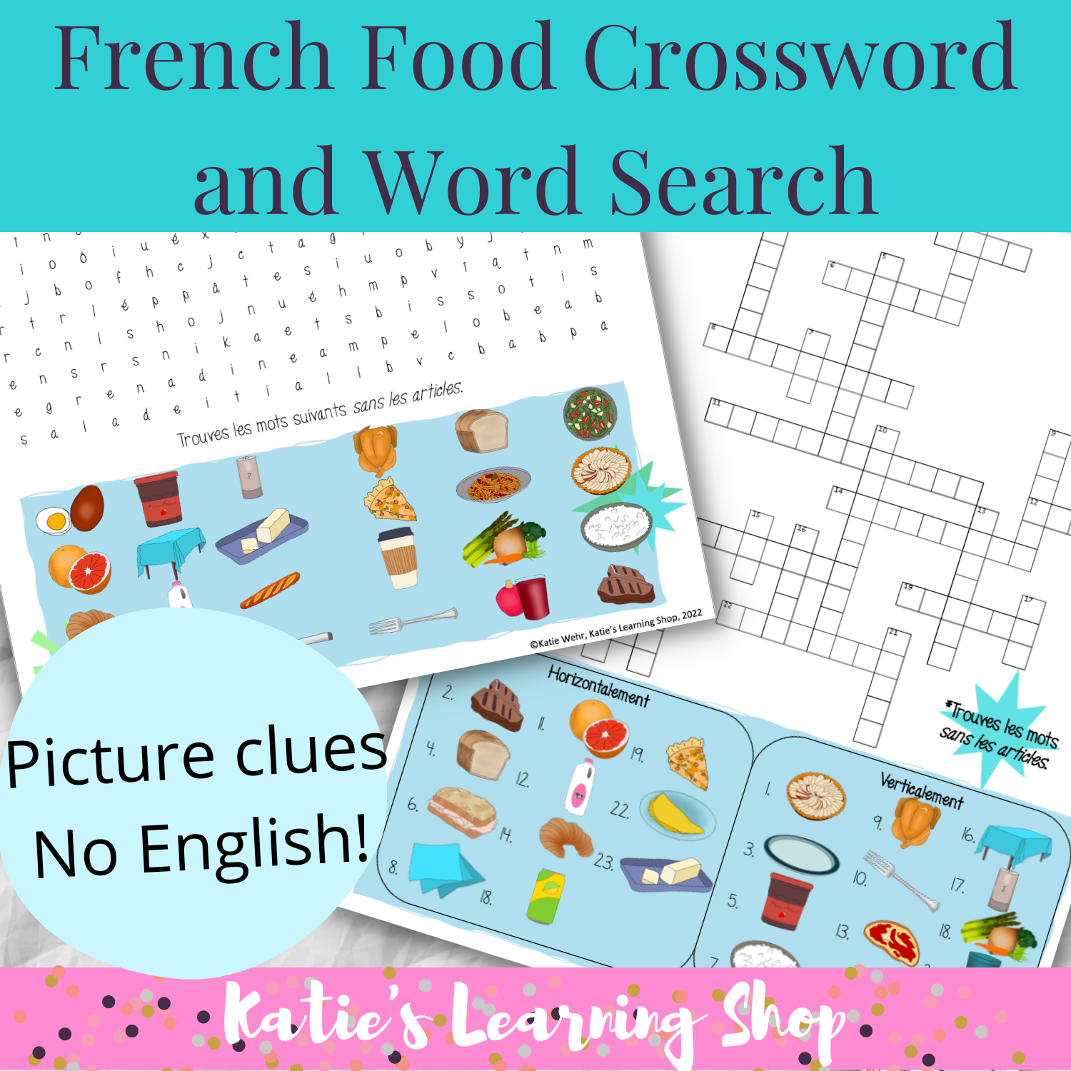 French Word Search and Crossword: La Nourriture | Food | Made By Teachers