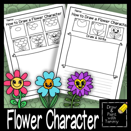 Directed Drawing Flower Character Spring How to Draw and Write Art Sub ...