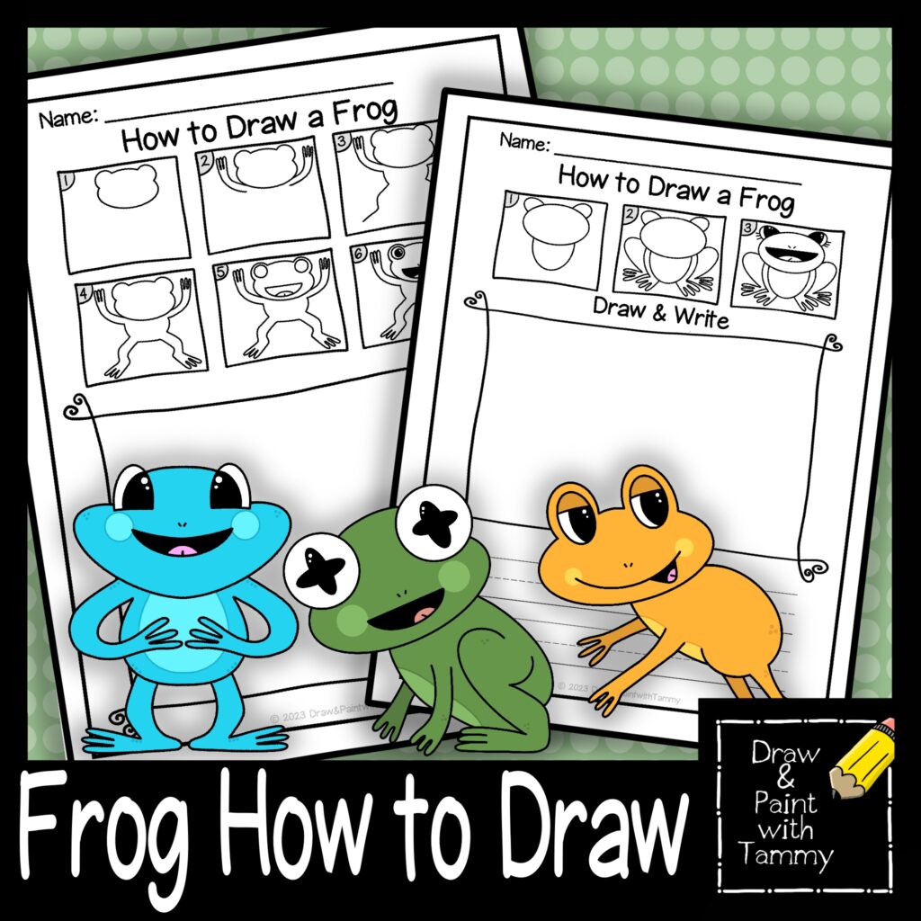 Directed Drawing Frog How to Draw Spring with Draw and Write Printable ...
