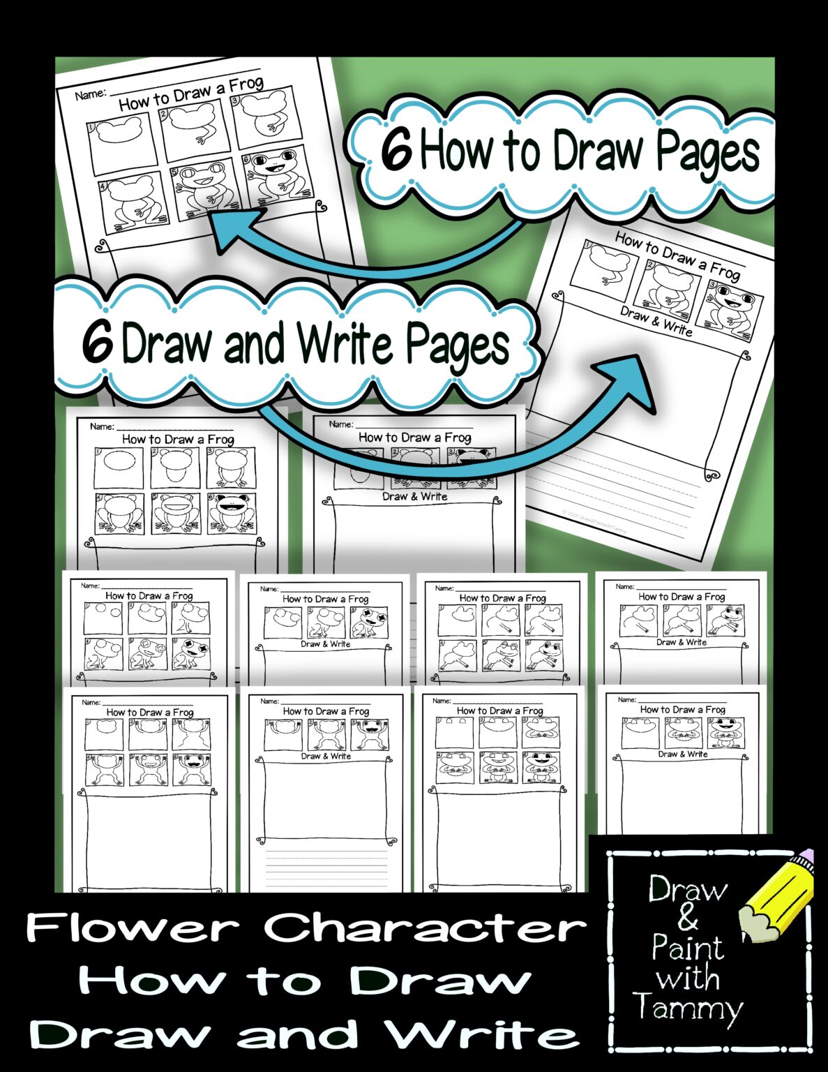 Directed Drawing Frog How to Draw Spring with Draw and Write Printable ...