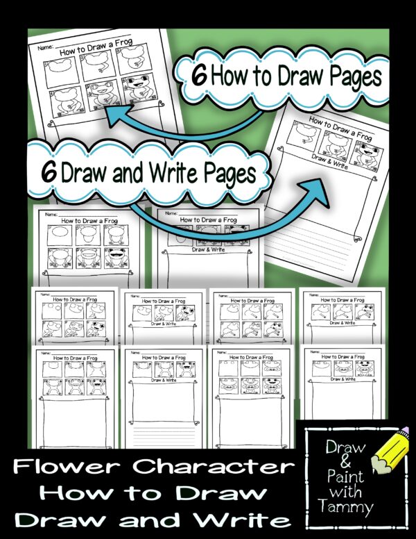 Directed Drawing Frog How to Draw Spring with Draw and Write Printable ...