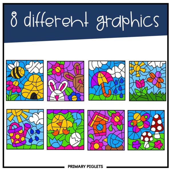 SPRING COLOR BY NUMBER CODE MULTIPLICATION FACTS - Made By Teachers