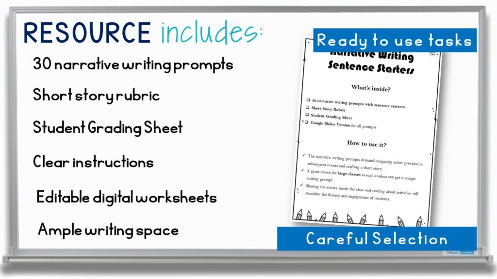 Narrative Writing Sentence Starters - Short Story Prompts With Rubric ...