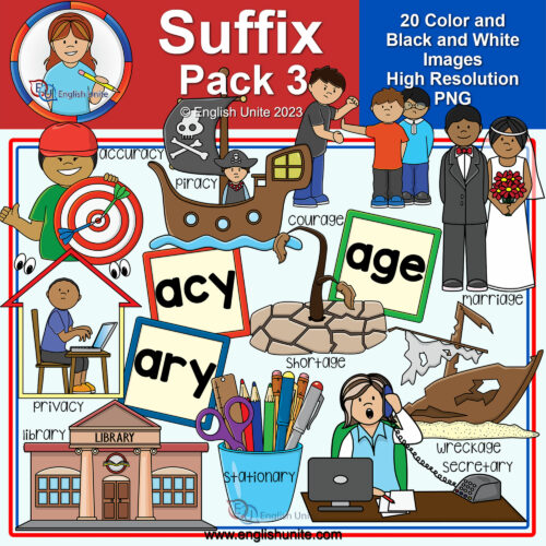 Clip Art - Suffix Bundle | Made By Teachers