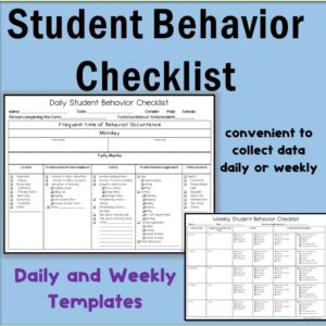 Student Behavior Checklist | Made By Teachers